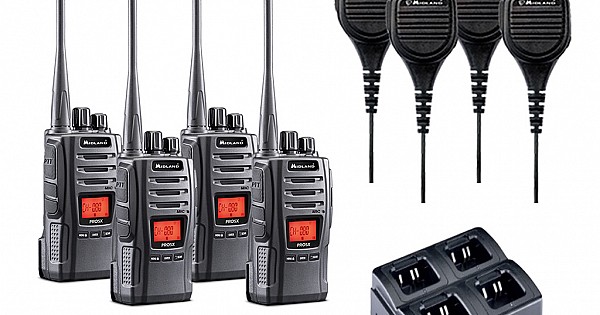 Midland PRO5X-4 UHF CB Tradies 4 Pack IP54 5W LMR Hybrid Handheld radio