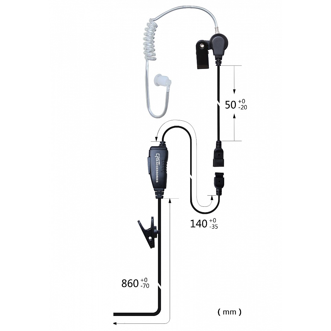 Wire Acoustic Airtube Headset suit Icom IC41W IC41S IC41PRO 1WLAT-S3W