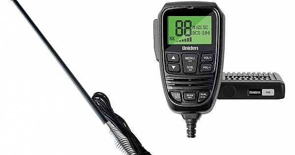 Uniden X76 Compact 80 Channel UHF CB + 5dBi Bullabar Antenna Kit